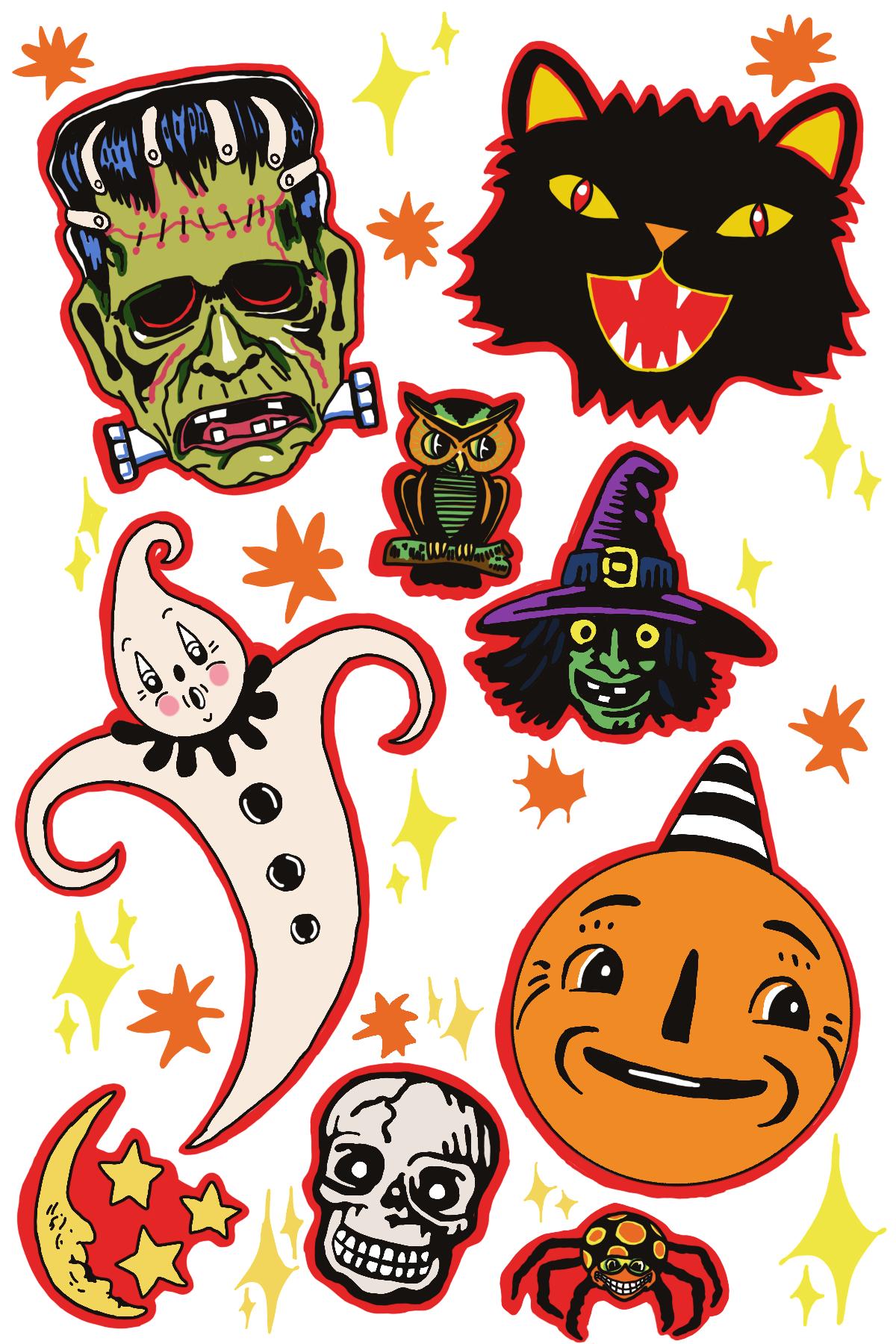 Vintage Halloween Flash Sheet - Etsy