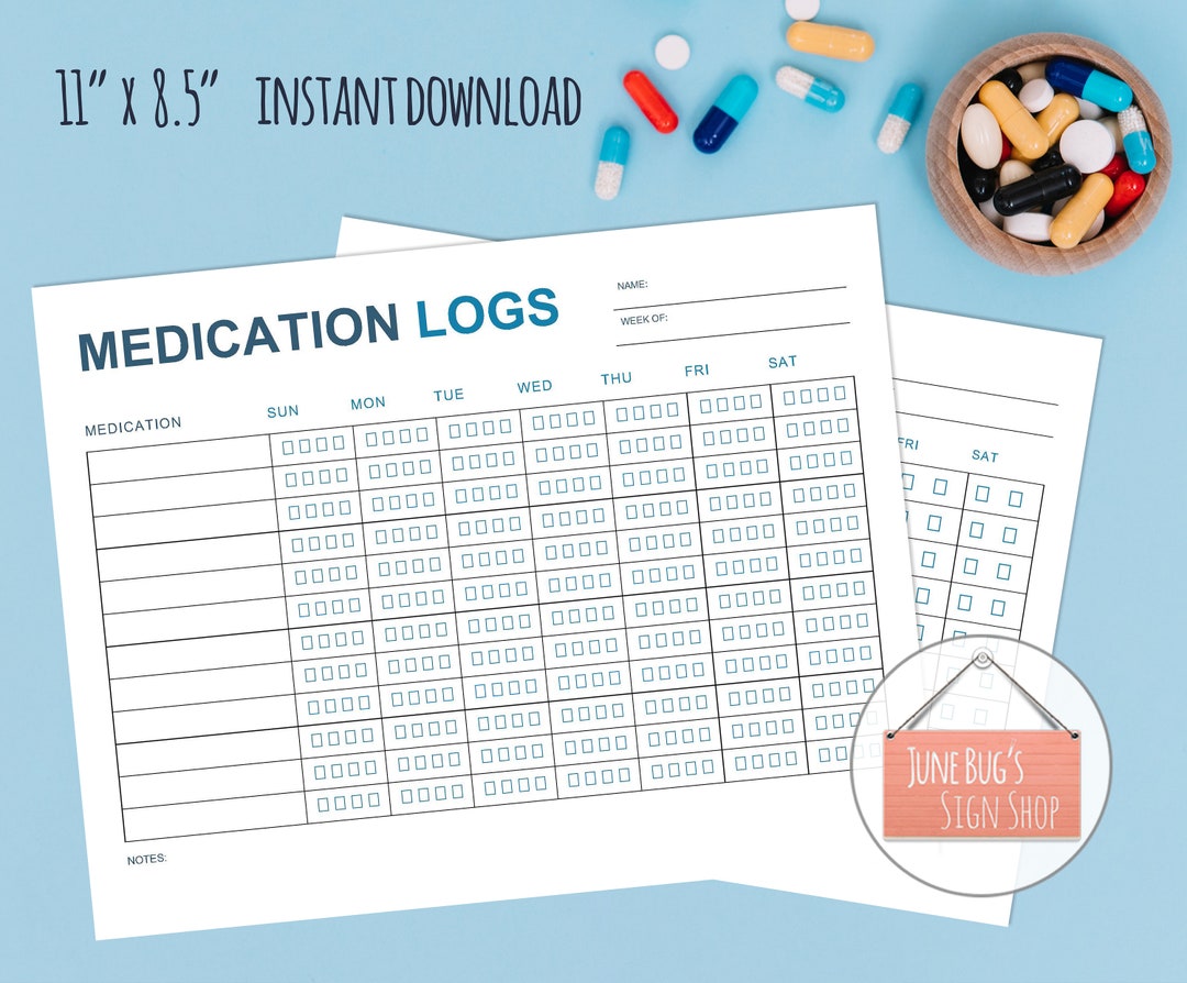Medication Tracker, INSTANT DOWNLOAD, Medication Logs, Prescription ...