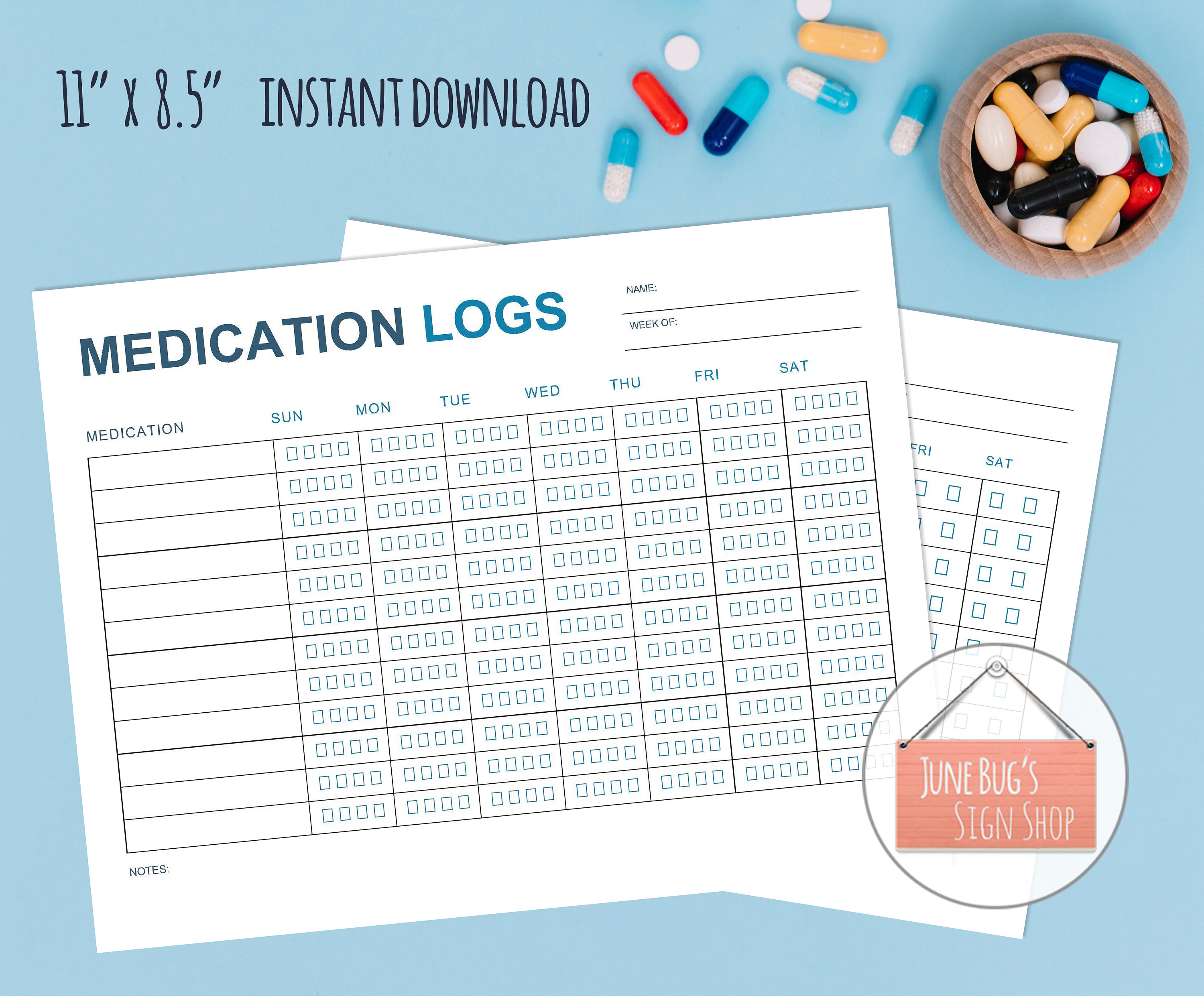 Medication Tracker, INSTANT DOWNLOAD, Medication Logs, Prescription ...