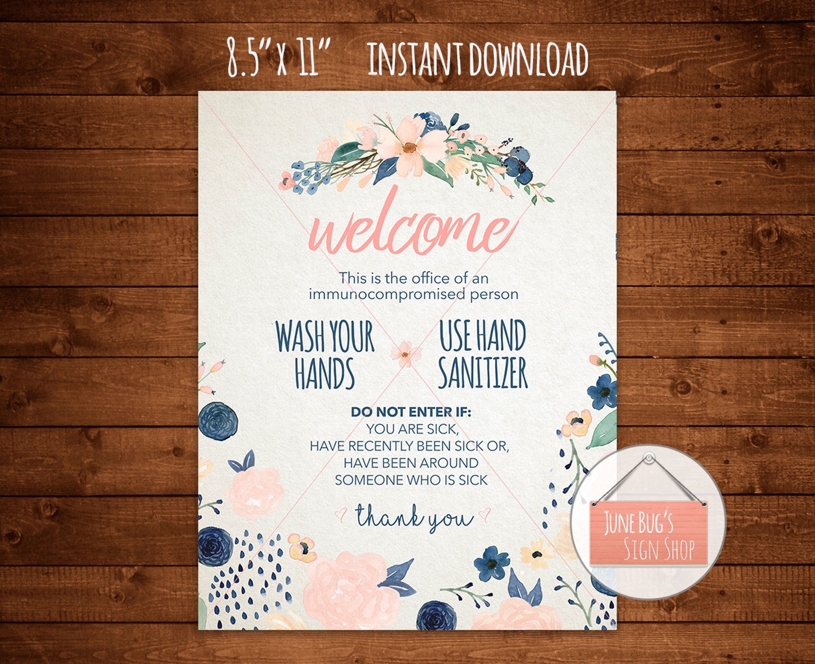 Wash Hands Office Sign, PRINTABLE INSTANT DOWNLOAD, Office Door Sign ...