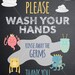 Teacher Gift Classroom Wash Hands Sign PRINTABLE INSTANT - Etsy