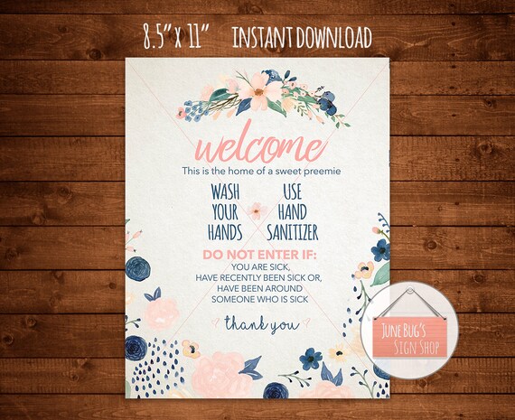 Hands Welcome Sign PRINTABLE INSTANT DOWNLOAD Front Door | Etsy