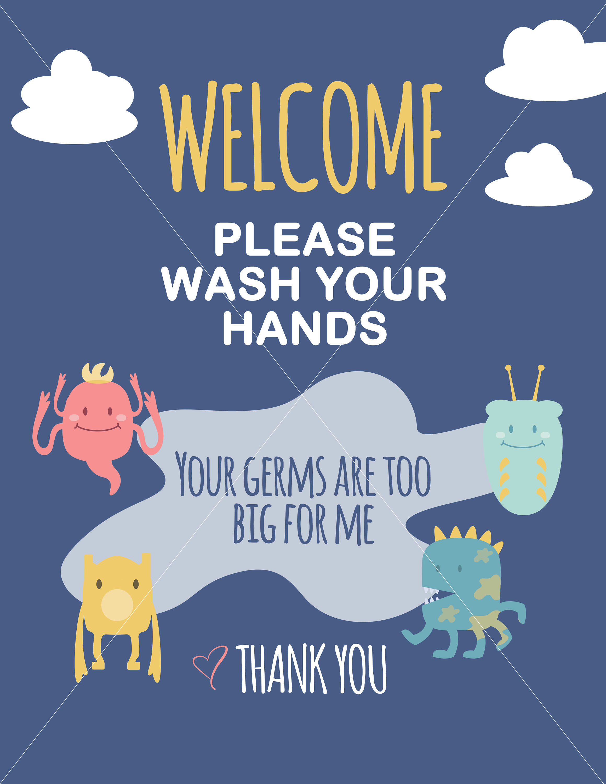 Wash Hands Welcome Sign, PRINTABLE INSTANT DOWNLOAD, Front Door Sign ...