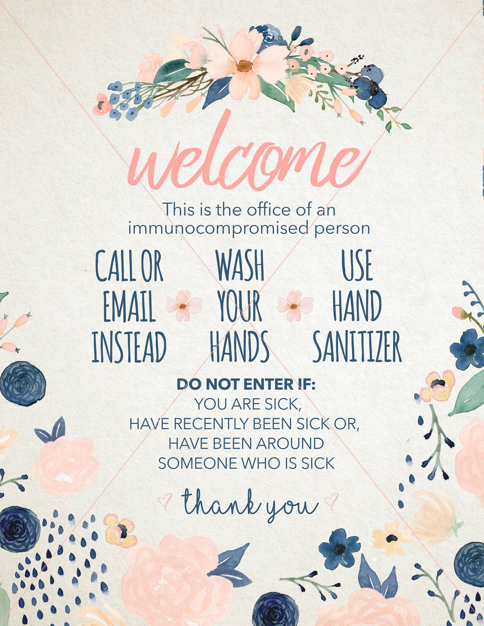 Wash Hands Office Sign PRINTABLE INSTANT DOWNLOAD Office - Etsy