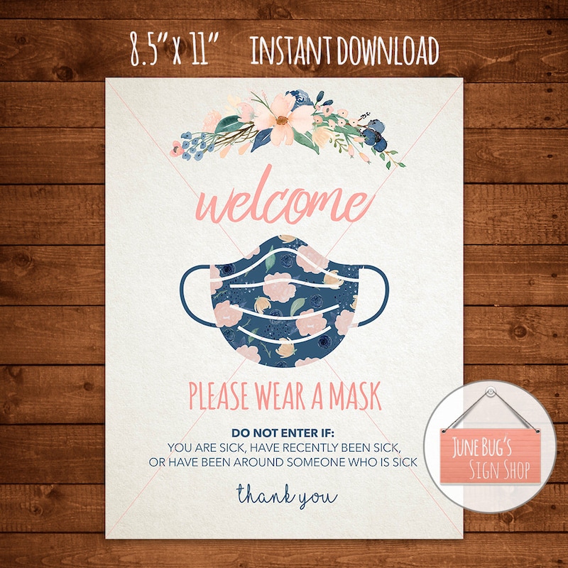 Please Wear a Mask Signs - Etsy