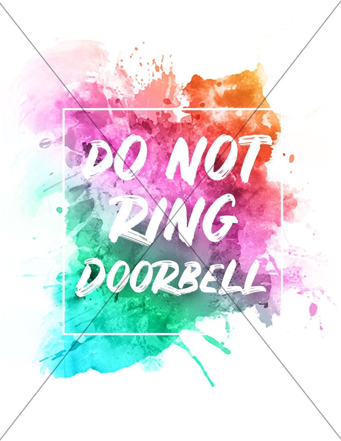 Do Not Ring Doorbell Sign, PRINTABLE INSTANT DOWNLOAD, Front Door Sign ...