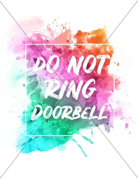 Do Not Ring Doorbell Sign PRINTABLE INSTANT DOWNLOAD Front - Etsy
