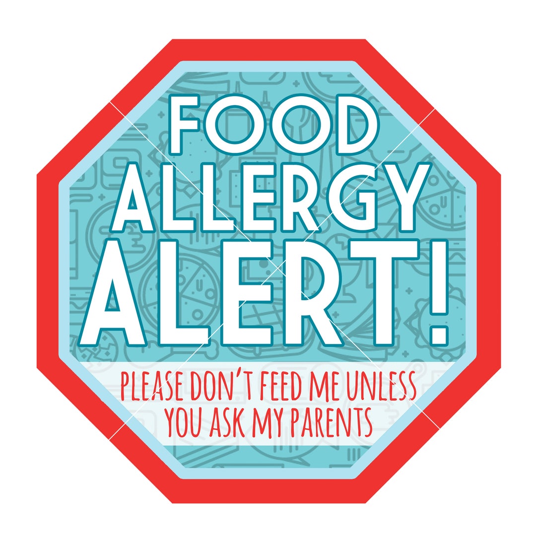 Allergy Alert Stop Sign, PRINTABLE INSTANT DOWNLOAD, Lunchbox Sign, Car ...