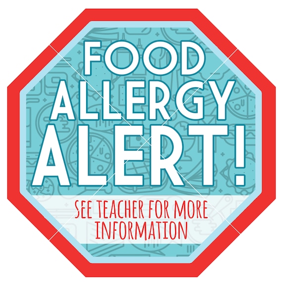 Allergy Alert Stop Sign PRINTABLE INSTANT DOWNLOAD Lunchbox - Etsy Canada
