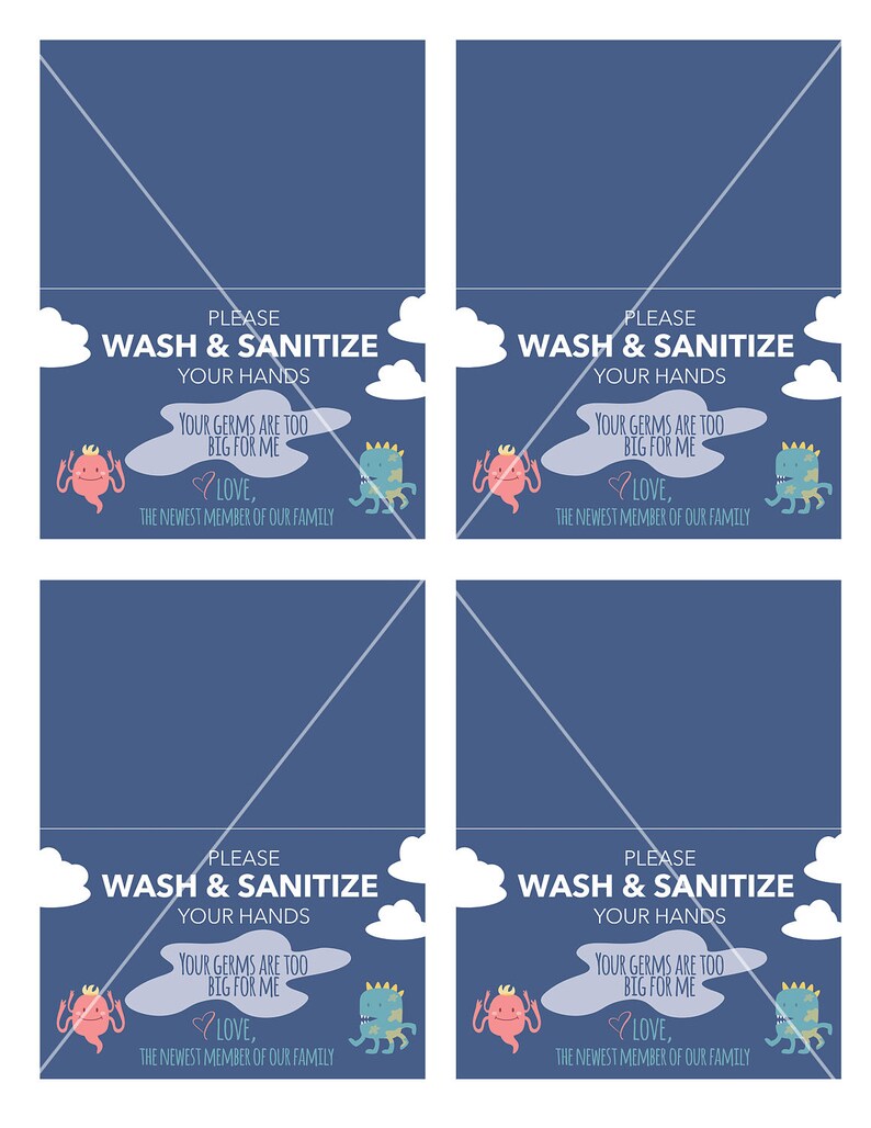 Wash Your Hands Tent, Sink Sign, PRINTABLE INSTANT DOWNLOAD, Sanitize ...
