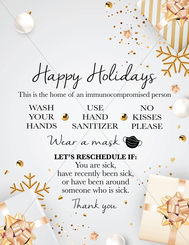 Holiday Sign, Christmas Sign, Wash Hands Sign, PRINTABLE INSTANT ...