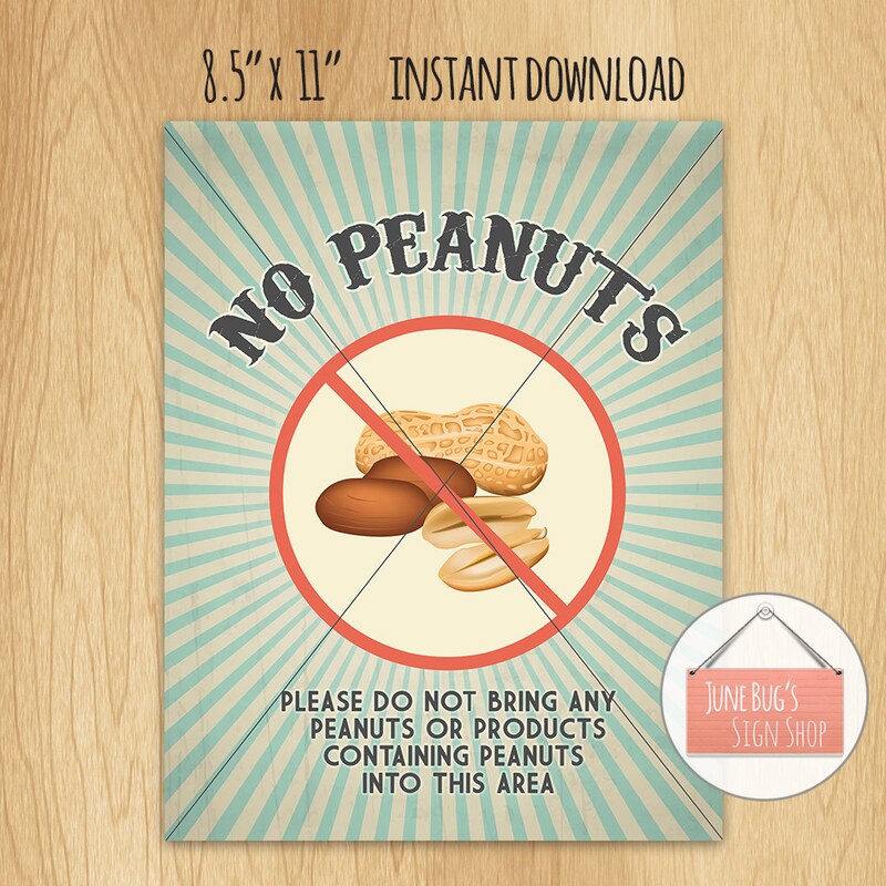 Nut Free Zone Sign - Etsy