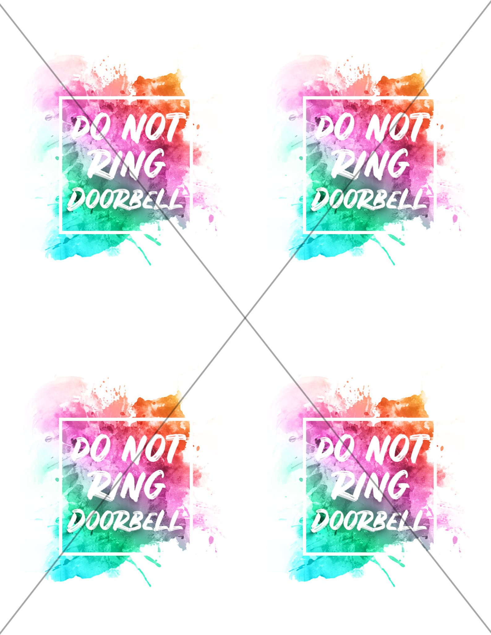 Do Not Ring Doorbell Sign, PRINTABLE INSTANT DOWNLOAD, Front Door Sign ...