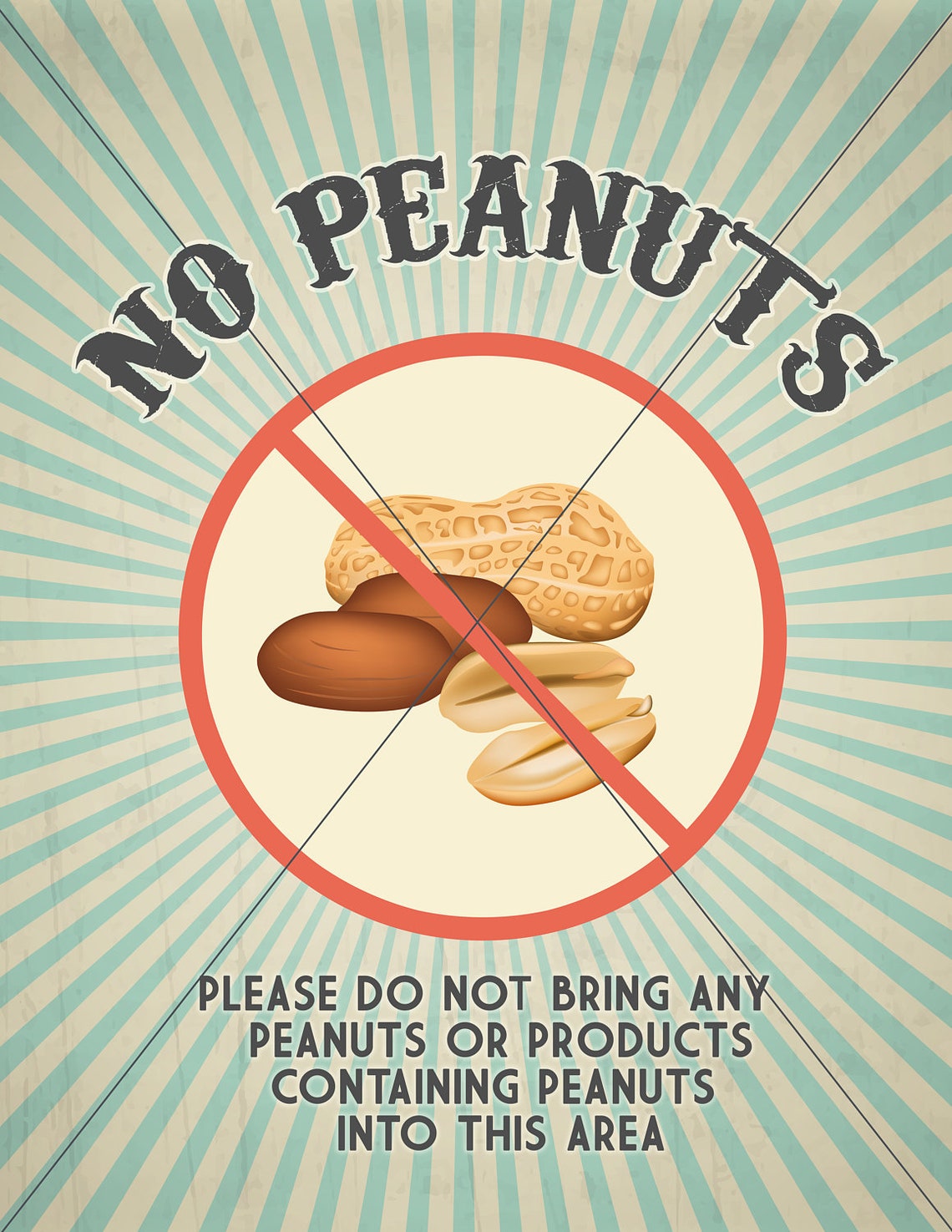 Customizeable Allergy Sign, PRINTABLE INSTANT DOWNLOAD, Classroom ...