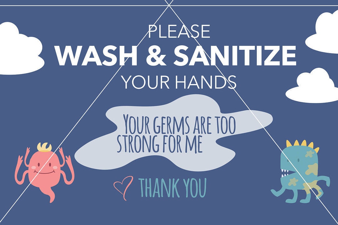 Wash Your Hands Tent, Sink Sign, PRINTABLE INSTANT DOWNLOAD, Sanitize ...