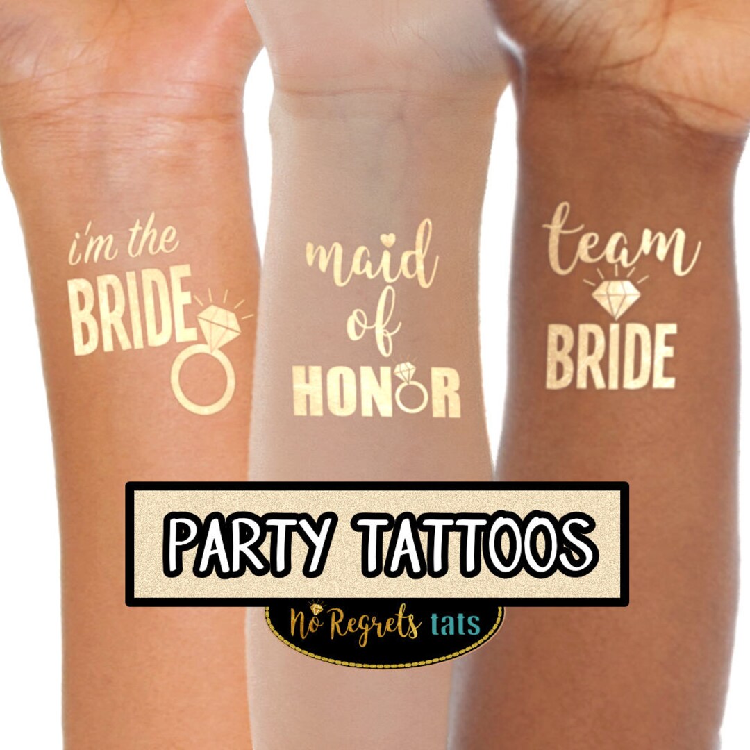 Bachelorette Party Tattoos / Team Bride Tattoos / I'm the Bride Tattoos ...