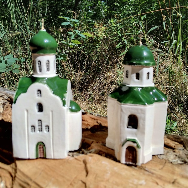 Lighted Ceramic Church - Etsy