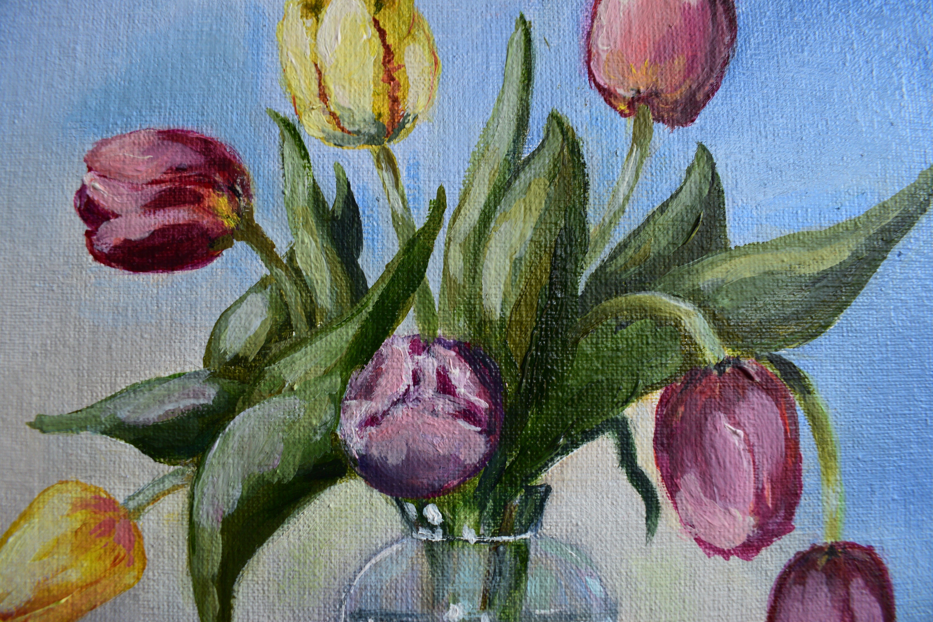 Pintura original al óleo de tulipanes. Pintura de flores de - Etsy España