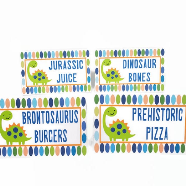 Dinosaur Party Food Labels - Etsy