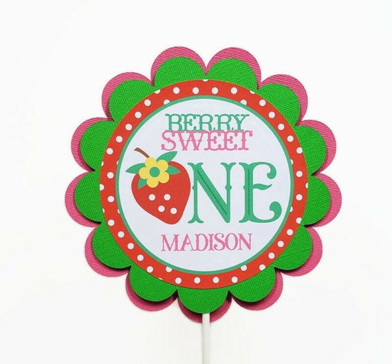 Berry Sweet ONE Cake Topper, Strawberry Birthday Cake Topper, Girl ...