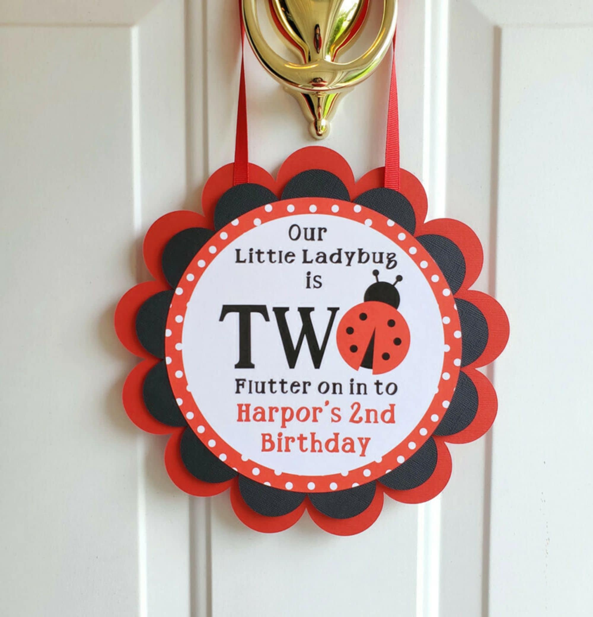 Ladybug Door Sign 1st Birthday Party Welcome Sign Cute as a - Etsy