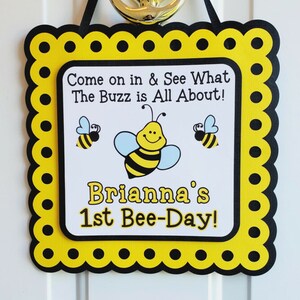 Bumble Bee Door Sign, First Bee Day Party Decorations, Fun to Bee One ...