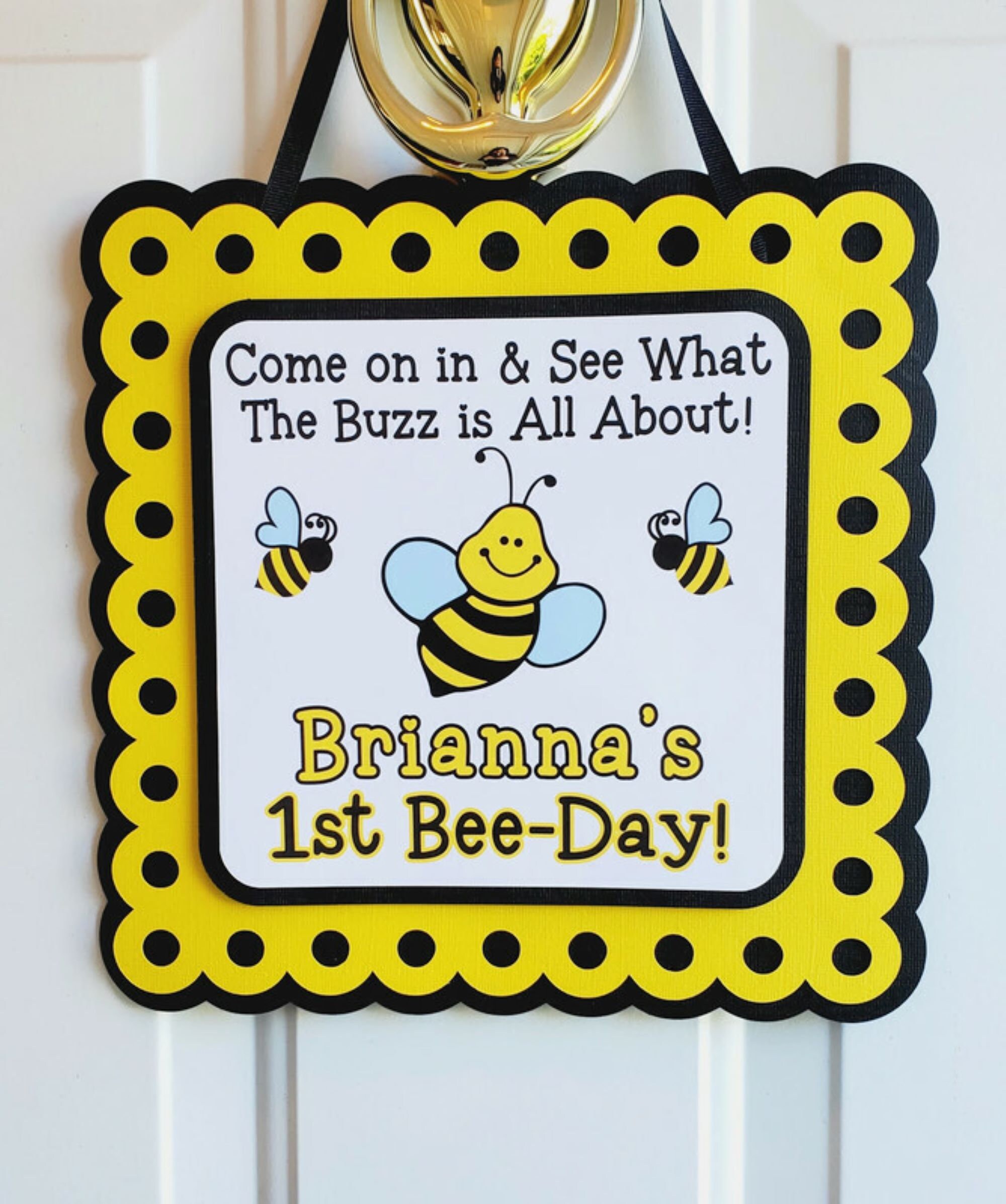 Bumble Bee Door Sign, First Bee Day Party Decorations, Fun to Bee One ...