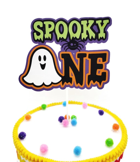 Spooky ONE Cake Topper, Ghost First Birthday Cake Topper, Boy Girl 1st ...
