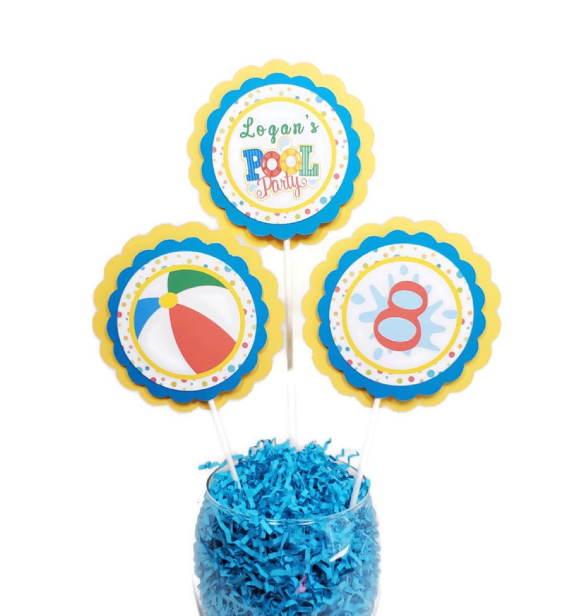 Pool Party Centerpiece Sticks, Boy Birthday Party Decorations, Beach ...