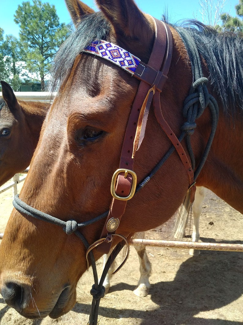 Hand-beaded Horse Headstall/bridle Made in Santa Fe, New Mexico - Etsy