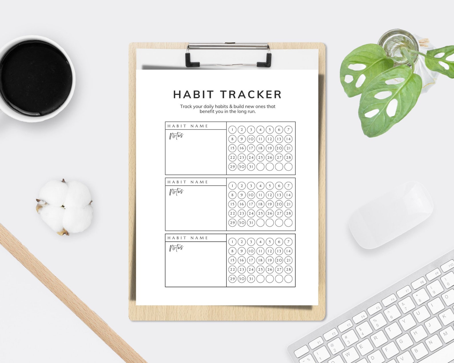 Habit Tracker Calendar Simple Calendar Habit Tracker Canva - Etsy Canada