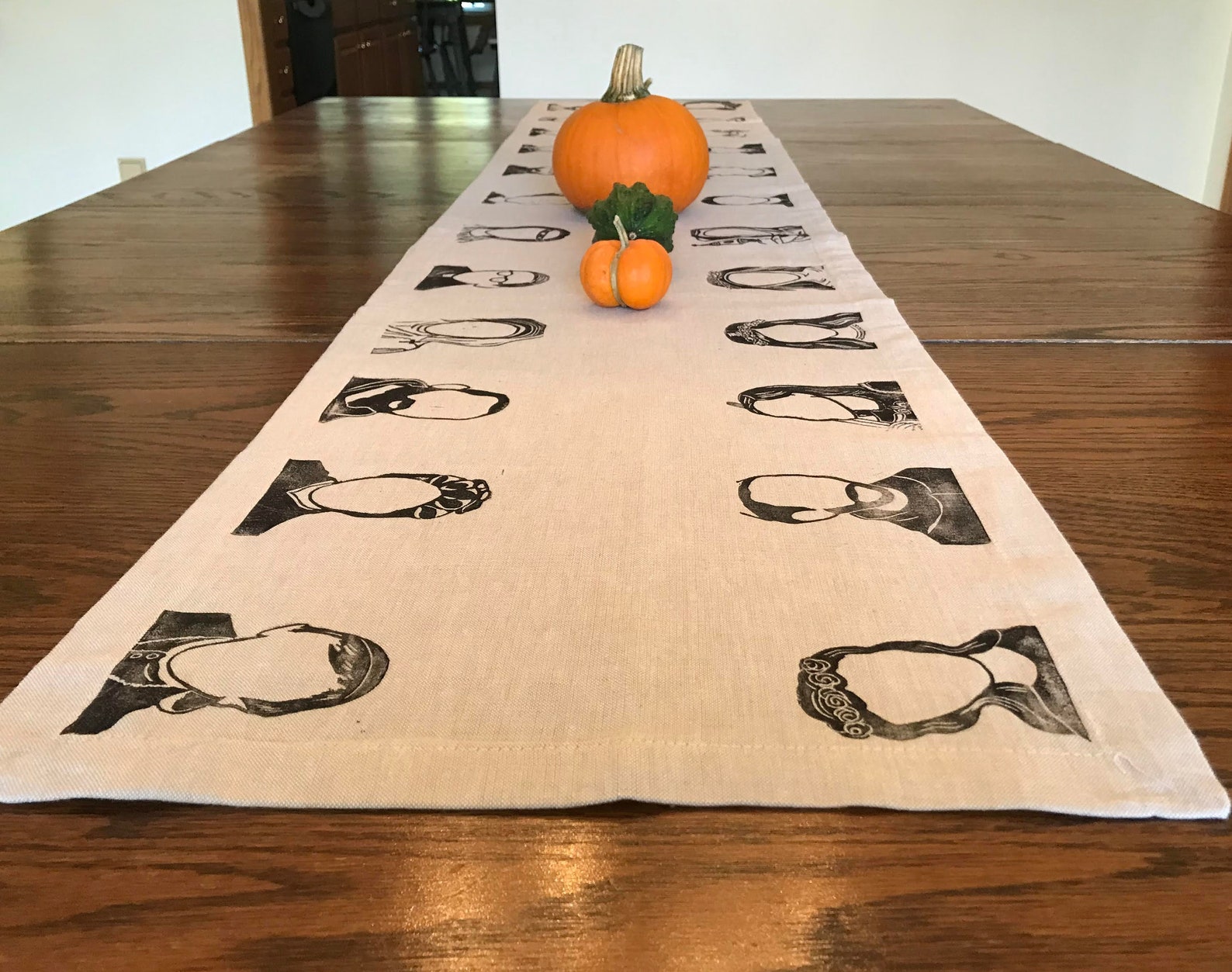 Saints Feast Day Table Runner I Original Linocut Block Print I Feast ...