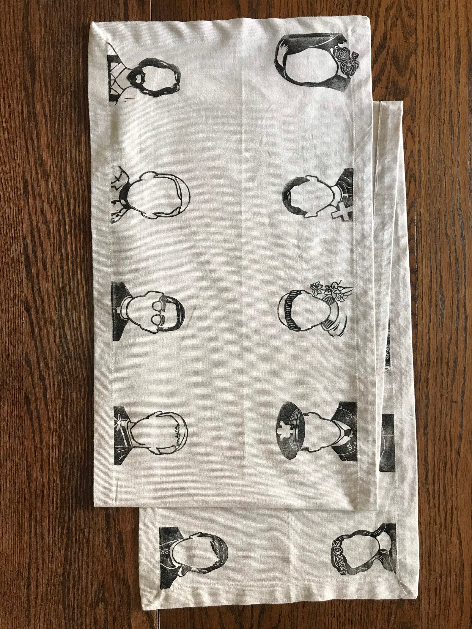 Saints Feast Day Table Runner I Original Linocut Block Print I Feast ...