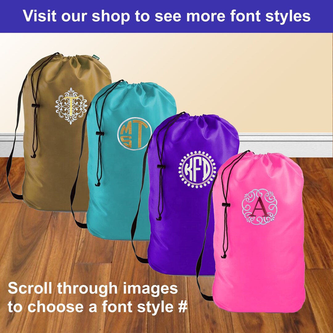 Personalized Embroidered Nylon Laundry Bag - Etsy