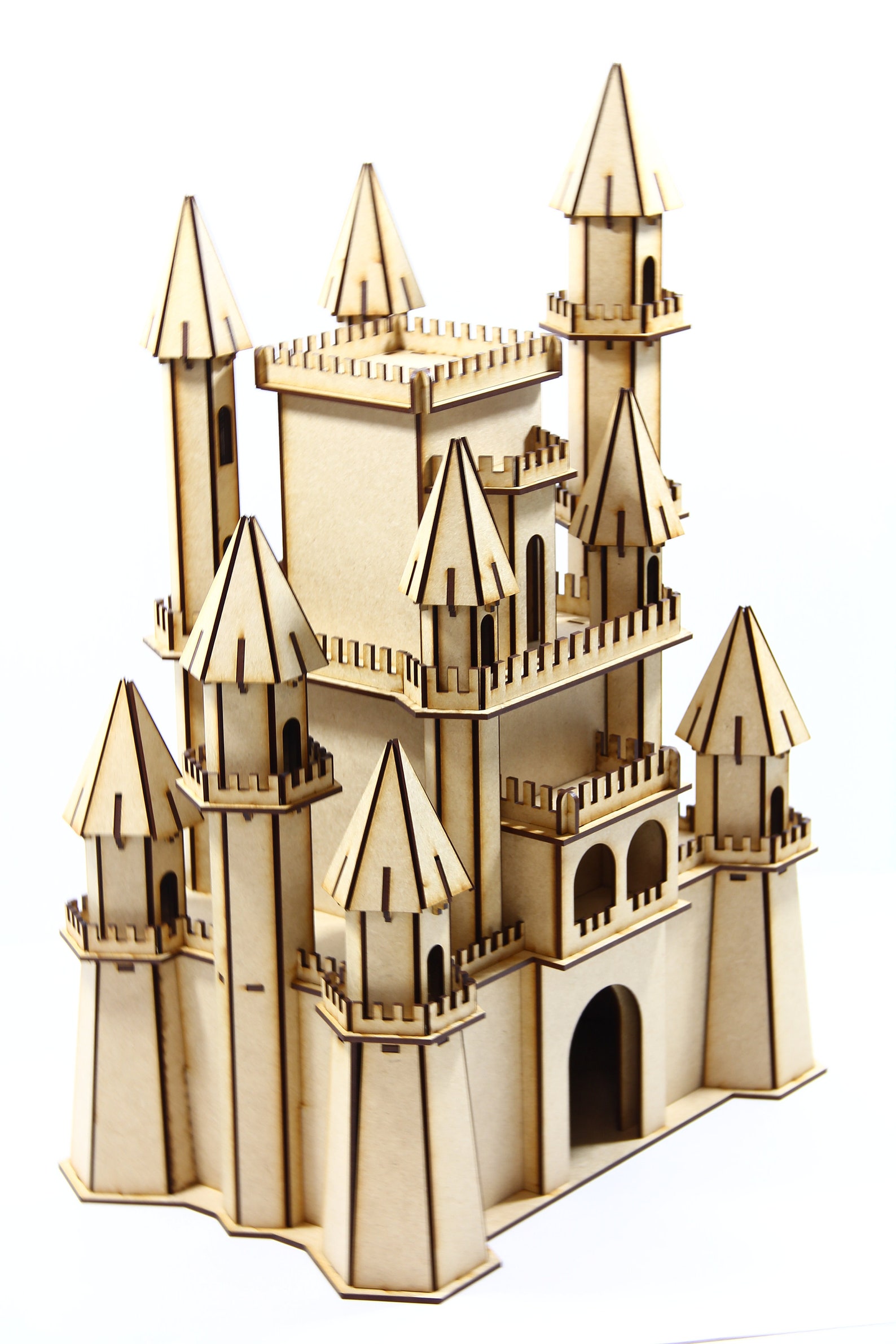 Modern Medieval Castle 3d Wood Puzzle — 287-piece Self-assembly - Etsy