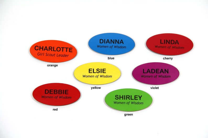 Personalized Name Badge Tags Laser Engraved Glossy Colored | Etsy