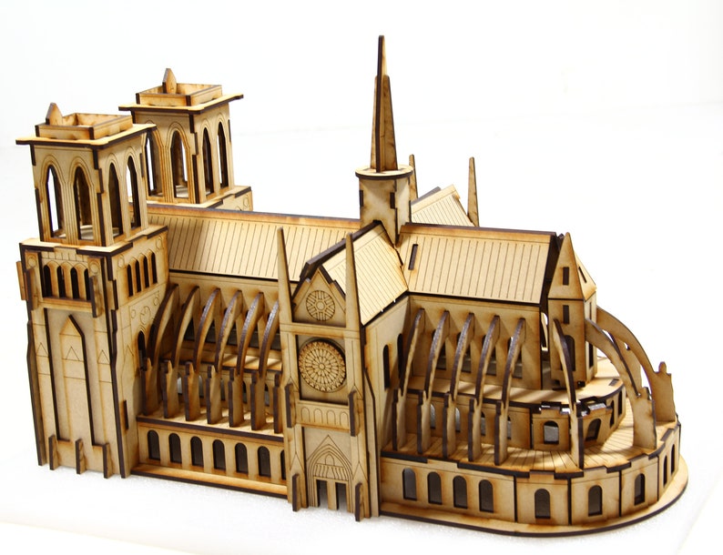 3D Puzzle | Notre Dame Replica | 3mm MDF Wood Board 3D Puzzle | Self ...