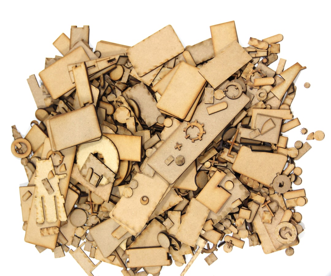 3lb Laser Cut MDF Wood Scraps | Craft Blanks for Jewelry, Models - Etsy