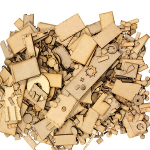 3lb Laser Cut MDF Wood Scraps | Craft Blanks for Jewelry, Models - Etsy