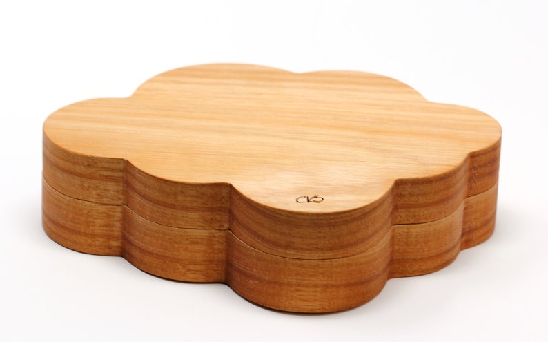Wood Cloud Box Red Grandis eucalyptus Wood Keepsake Memory - Etsy