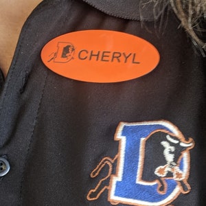 Personalized Name Badge Tags | Laser Engraved Glossy Colored Recycled ...