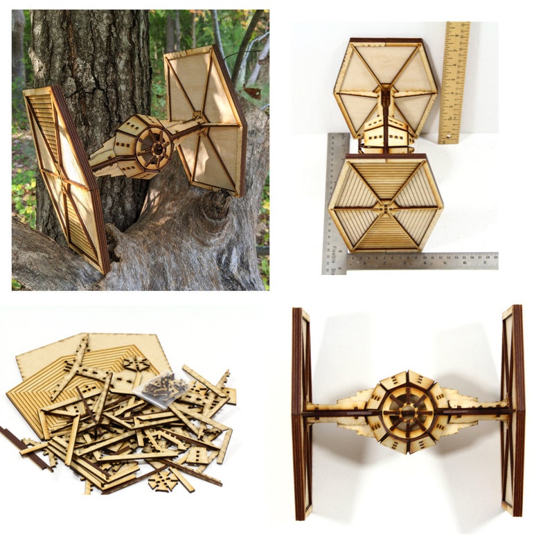 4 Sci-fi Spaceship 3d Puzzles Set | Laser Cut Wooden Space Puzzle Kit ...