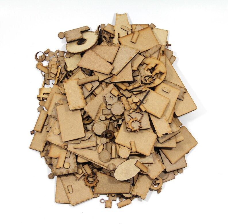3lb Laser Cut MDF Wood Scraps | Craft Blanks for Jewelry, Models - Etsy