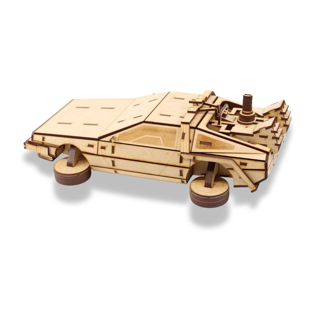 Delorean Time Machine Puzzle: 3D Wooden DIY Kit - Etsy