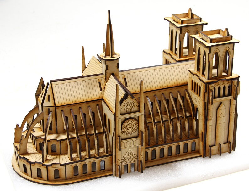 3D Puzzle | Notre Dame Replica | 3mm MDF Wood Board 3D Puzzle | Self ...