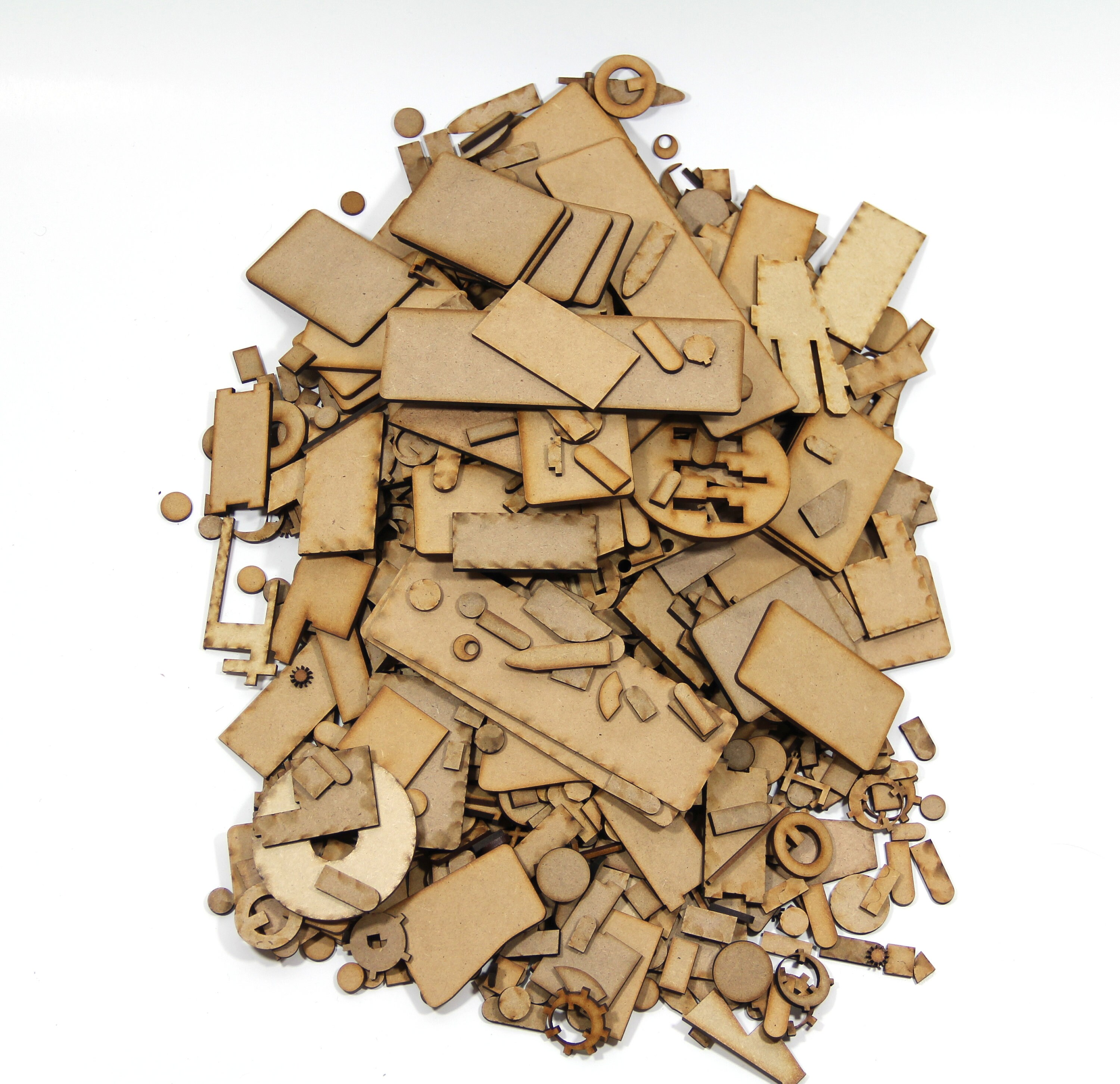 3lb Laser Cut MDF Wood Scraps | Craft Blanks for Jewelry, Models - Etsy
