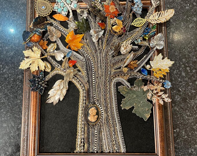 Jewelry Art Tree Art Framed Vintage Jewelry Art Pictures Framed Jewelry ...
