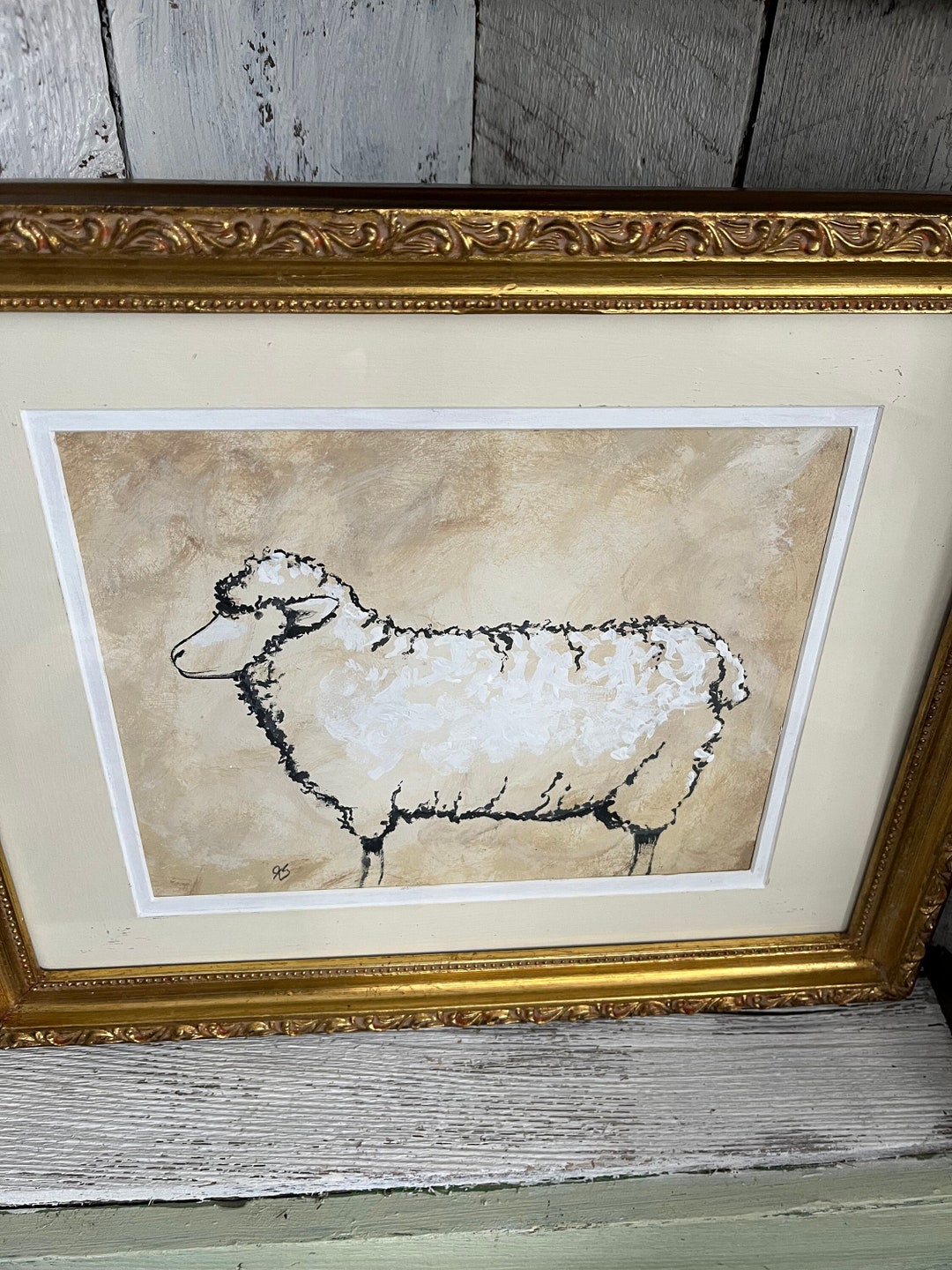Sheep Art Vintage Sheep Art Sheep Decor Farmhouse Wall Art Sheep ...