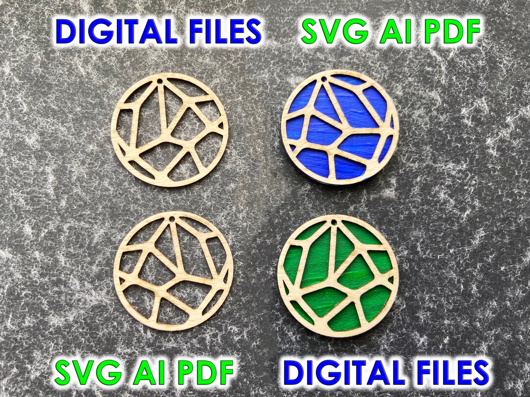Circle Geometric Minimalist Earrings SVG • Glowforge Cricut Laser Cut ...