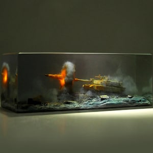 M1A2 Abrams Tank Resin Diorama Lamp, Unique Military Sculpture, Father ...